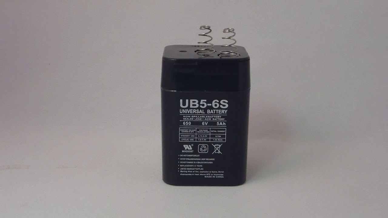 UB5-6S - 6 Volts 5Ah - Terminal S2 - SLA/AGM Battery - UB650S ...