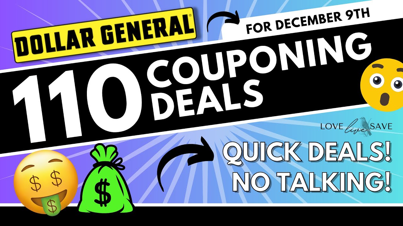 🏃‍♀️ 110 Dollar General Couponing Deals for December 9th 🤑 NO TALKING ...