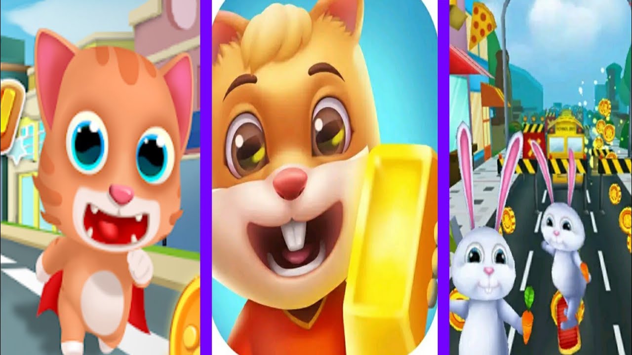 Talking Pet Gold Run VS Runner Pet Subway Surfer VS Cat Run 3D - Tom ...