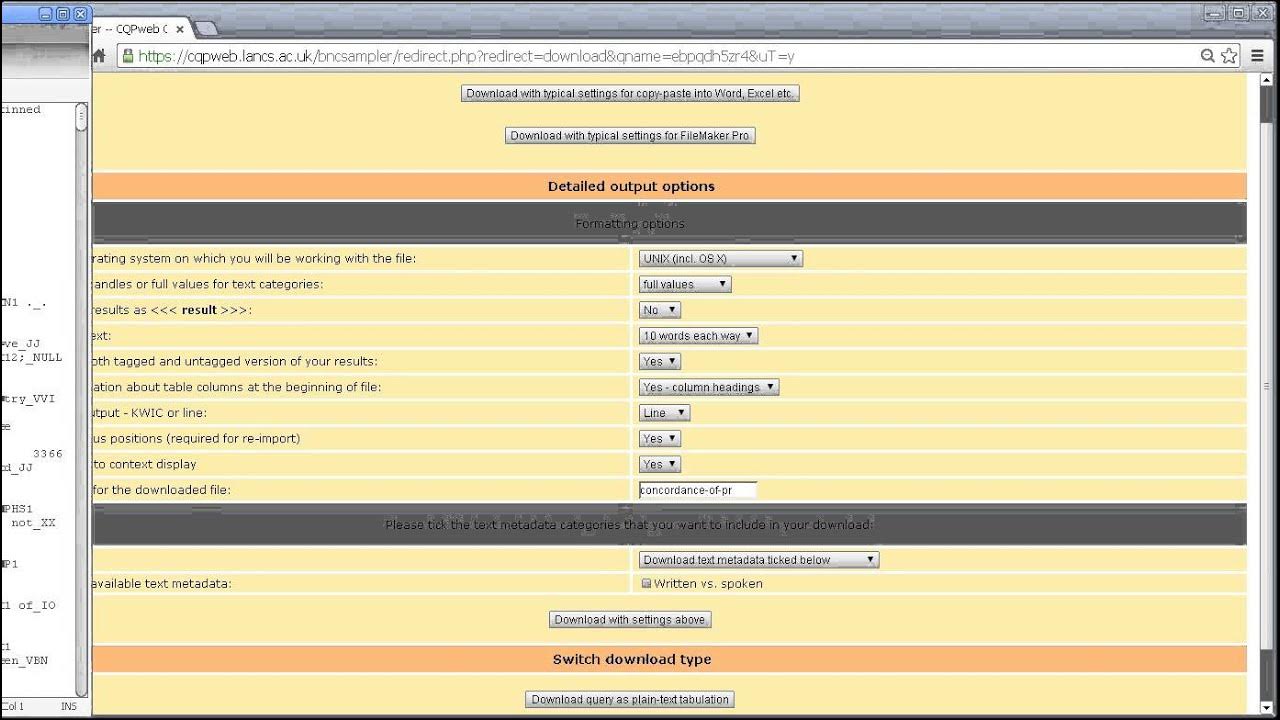 CQPweb tutorial # 22: query download - YouTube