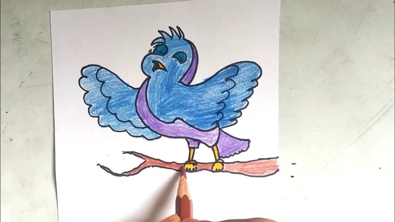 How To Draw A Cute Bird | Bird Drawing | art for kids | Kusum Arts ...