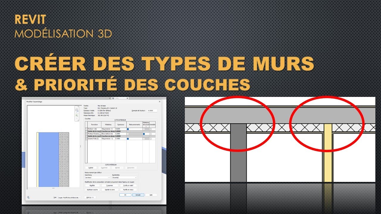 Créer des types de murs dans REVIT - partie 2 - YouTube