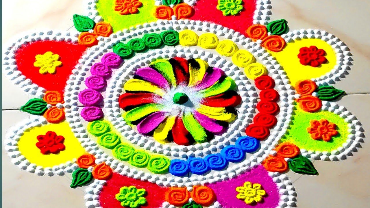 rangoli designs |easy rangoli designs | Rangoli designs for Festival ...
