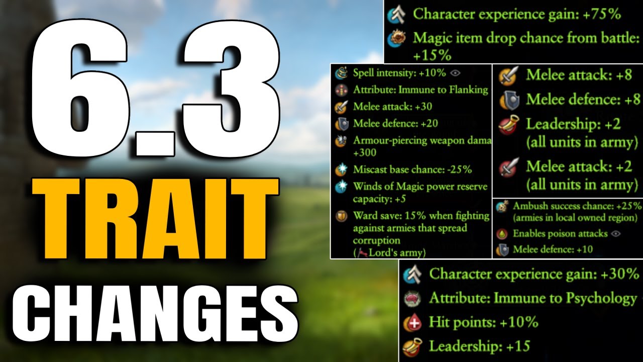 All Trait Changes in Patch 6.3 for Warhammer 3! - YouTube