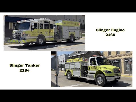 Slinger Engine 2160 and Tanker 2194 Responding 4-17-21 - YouTube