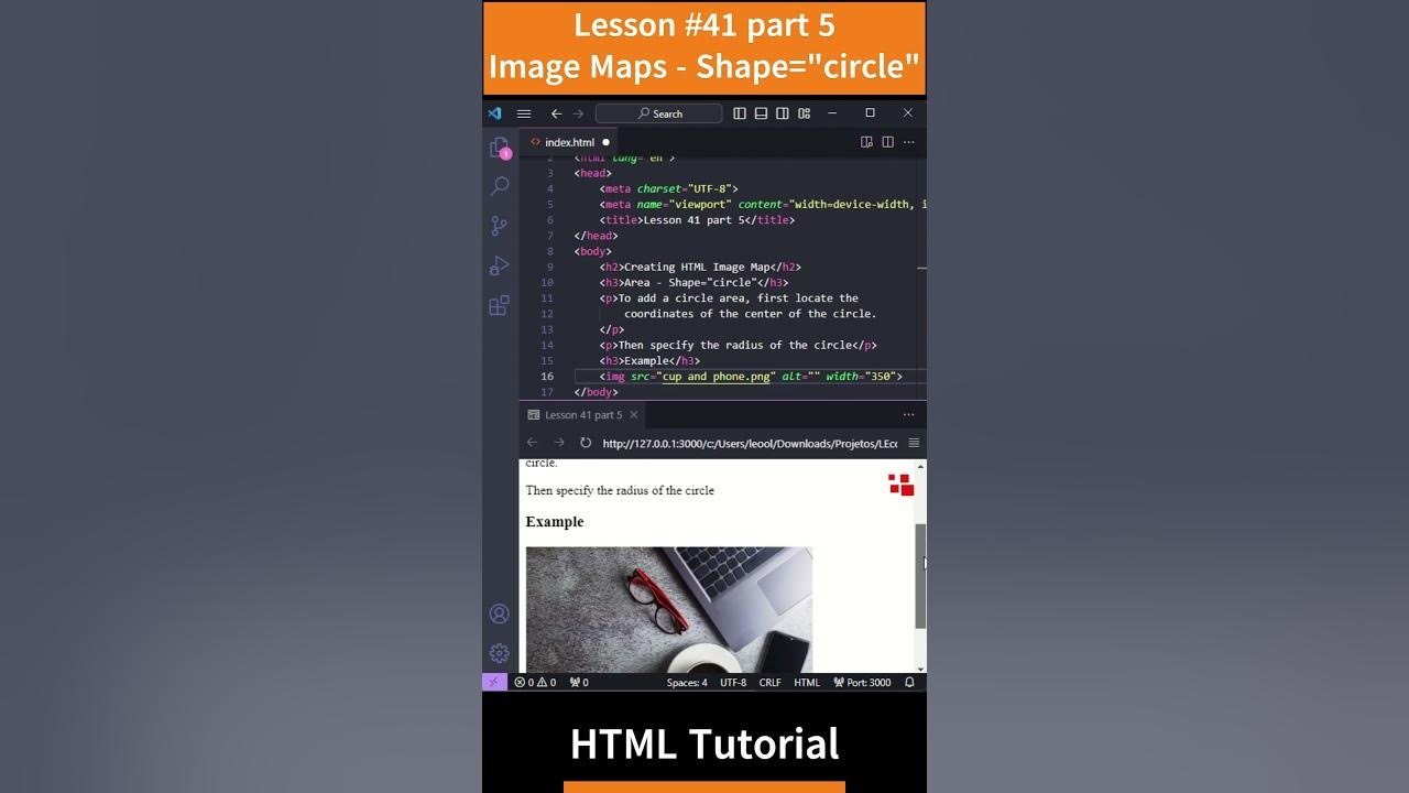 Lesson 41 - HTML image Map - Area - Shape - circle part 5 #shorts #html #html5 #htmltutorial ...