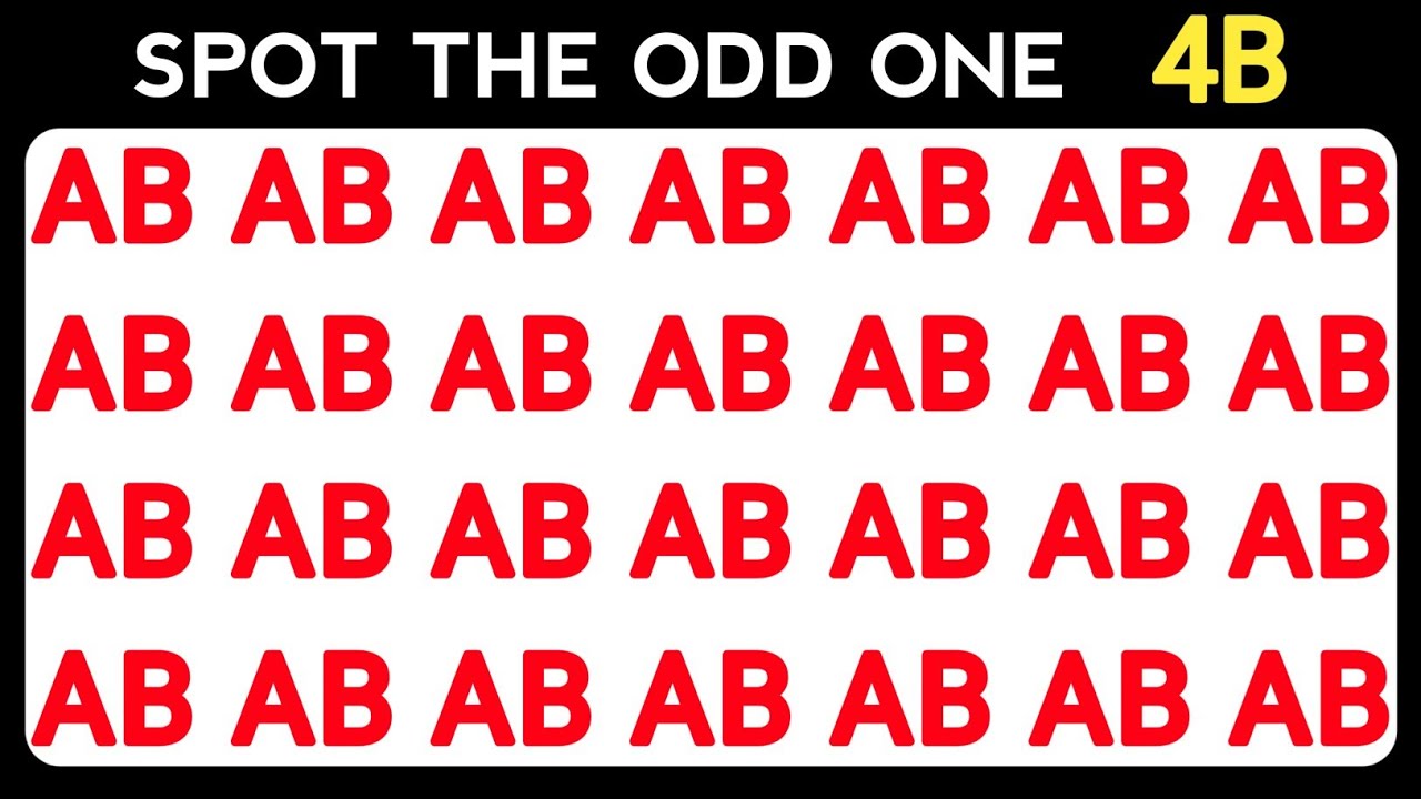 Find The Odd One Out | Spot The Different Number and Letter | Oddity ...