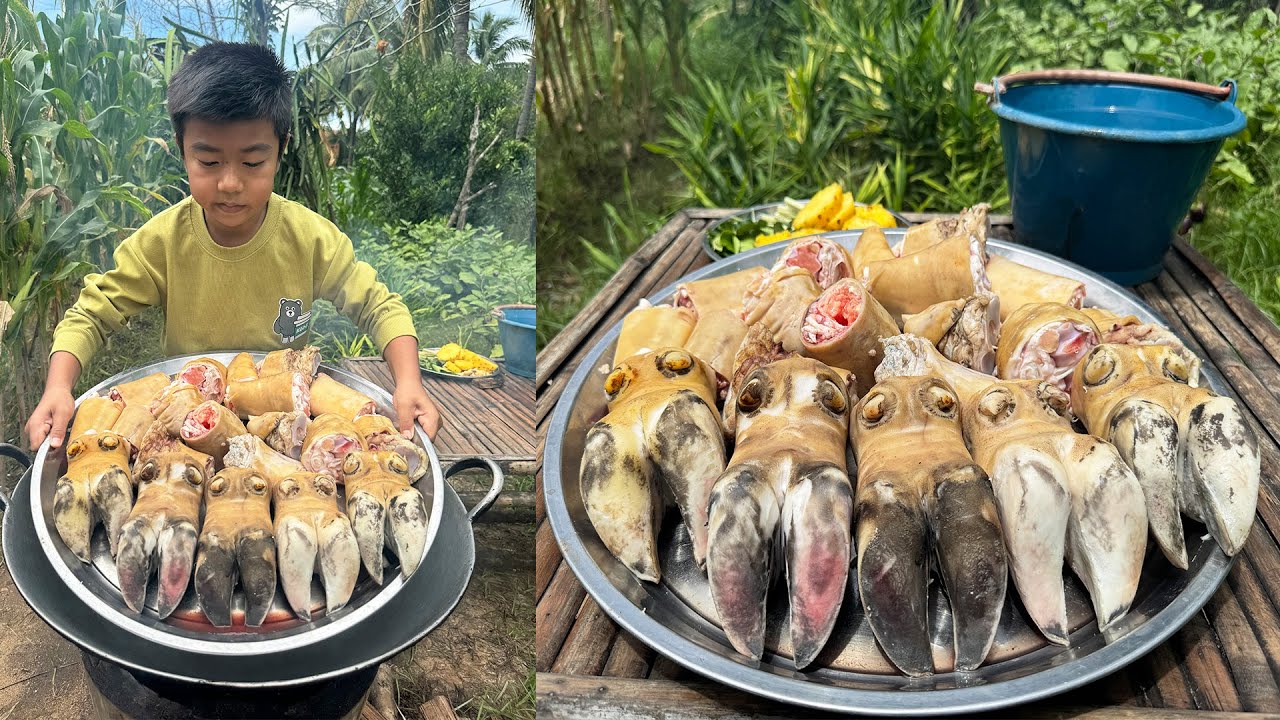 Chef Seyhak cook beef leg with papaya recipe - Yummy beef soup cook for ...