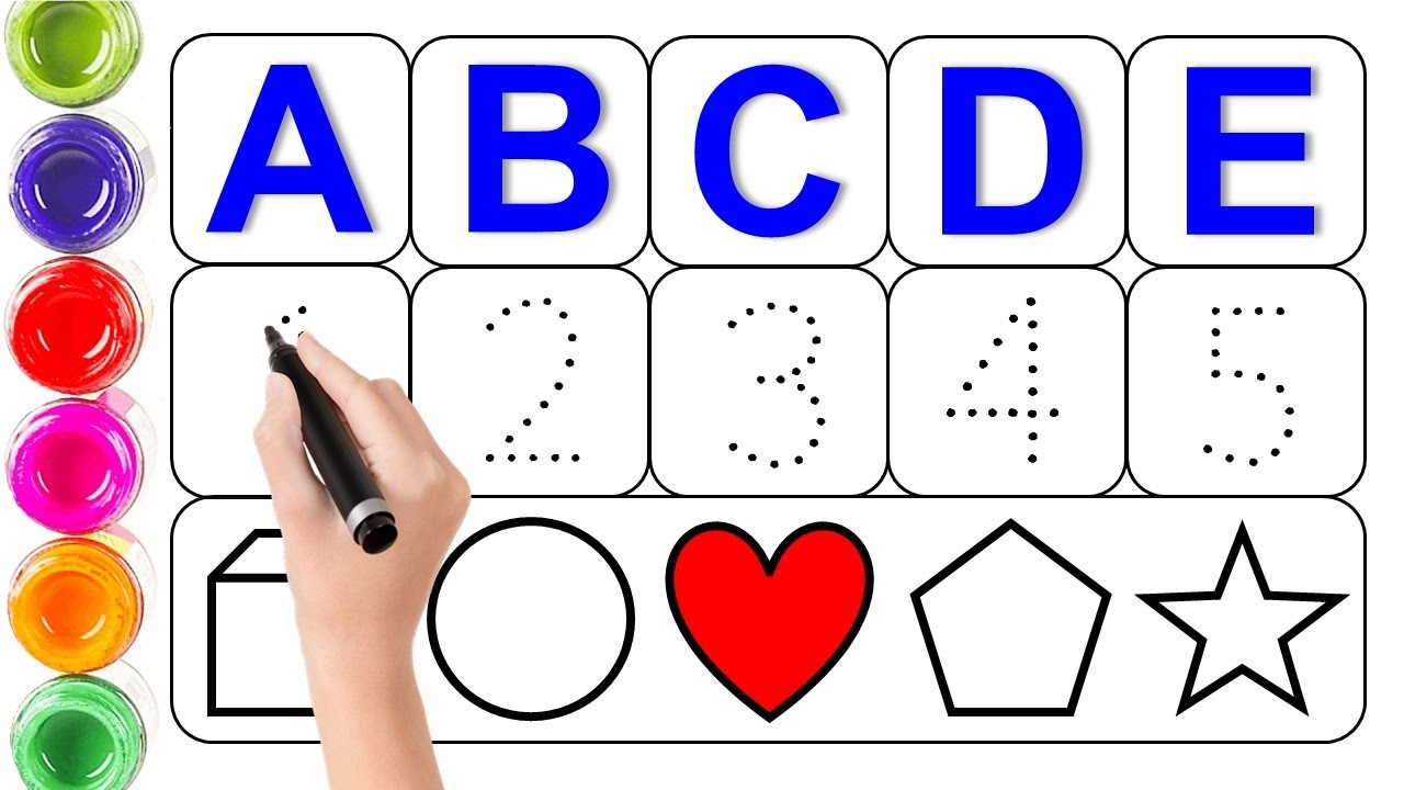 A to Z alphabet, collection for writing along dotted lines for toddlers ...