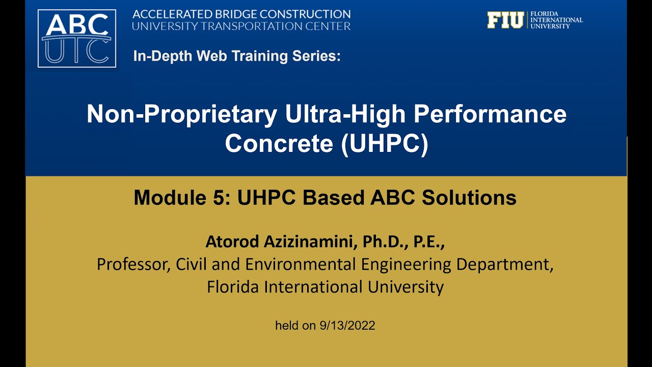 Module 5: UHPC Based ABC Solutions - YouTube