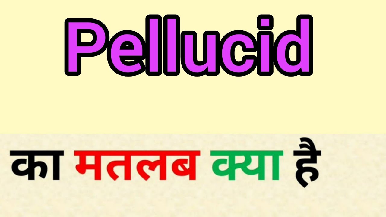 Pellucid meaning in hindi || pellucid ka matlab kya hota hai || word ...