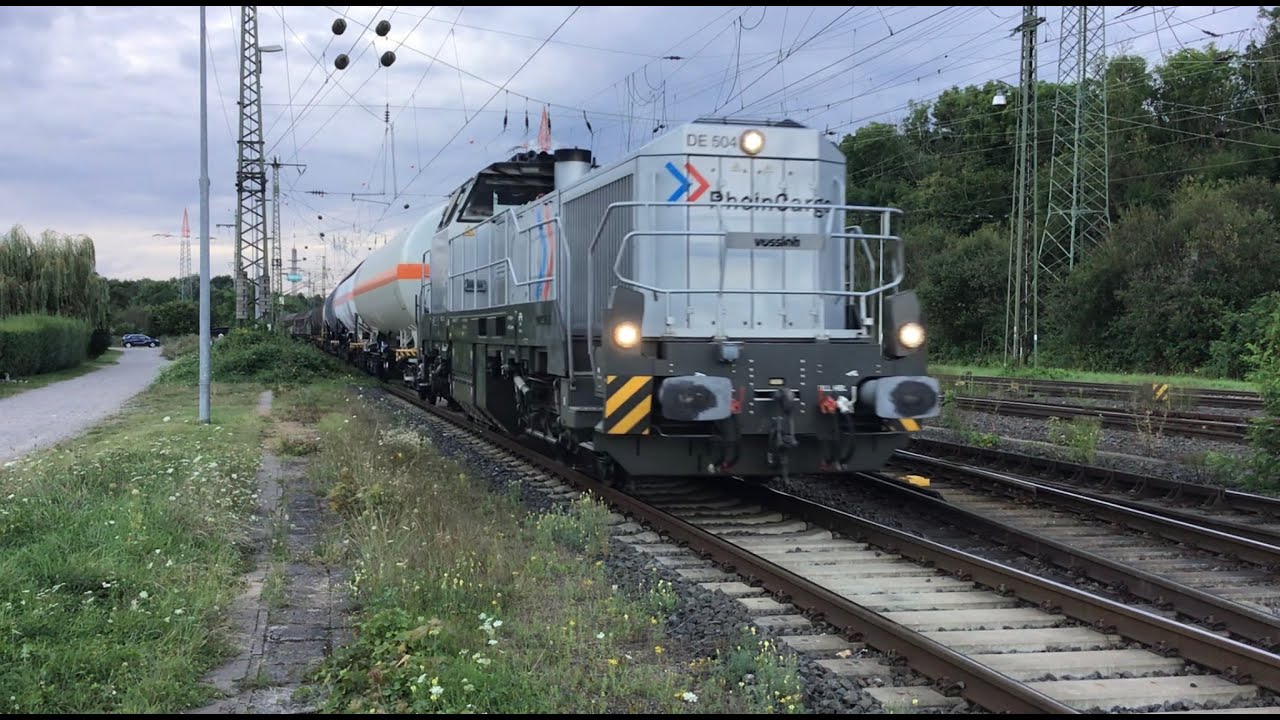 Diesel Locomotive DE 504 Rheincargo with Short Mixed Freight Train at ...