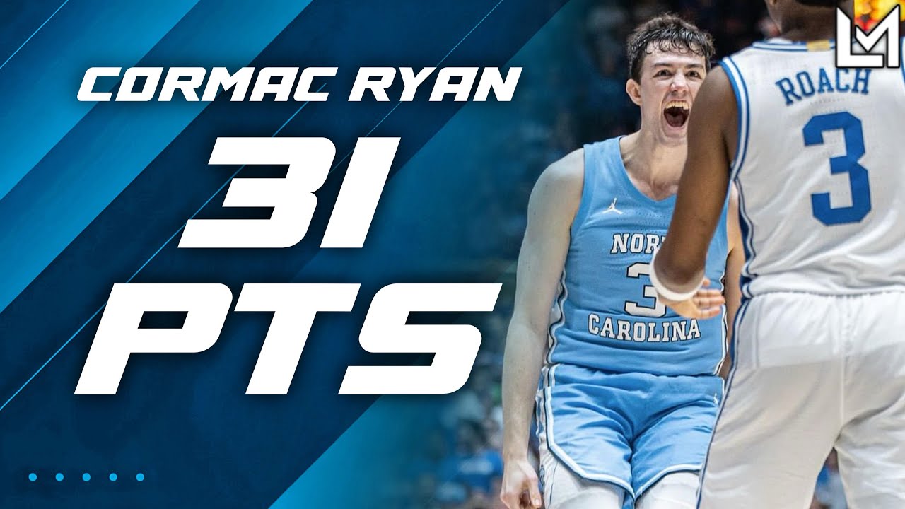 Cormac Ryan Becomes UNC LEGEND🥶🔥 | 31 POINTS | Full Highlights - YouTube