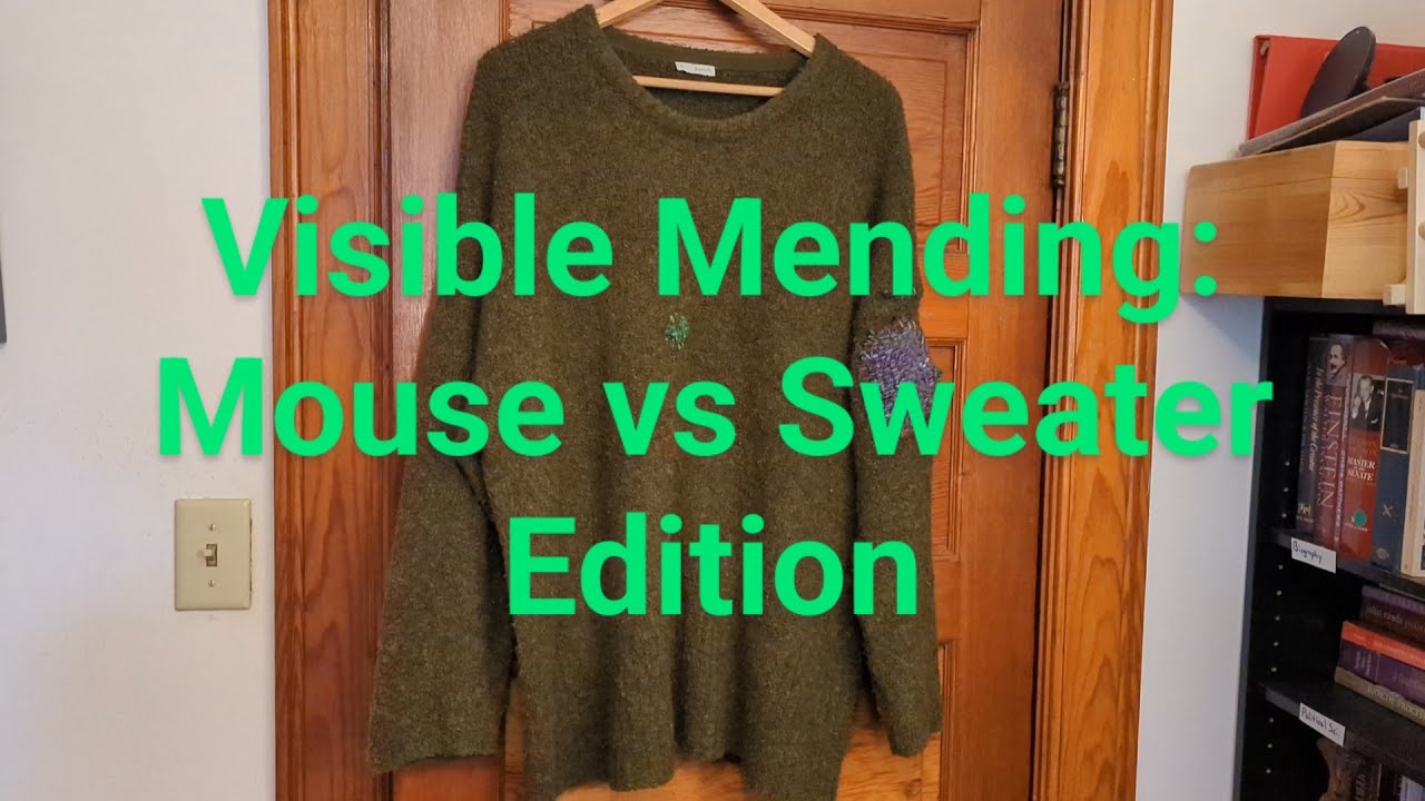 Visible Mending a Sweater with Needle-Weaving - YouTube