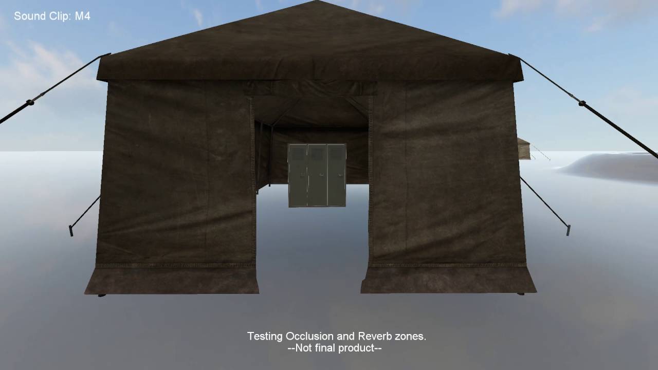 Testing audio occlusion and reverb zones. - YouTube