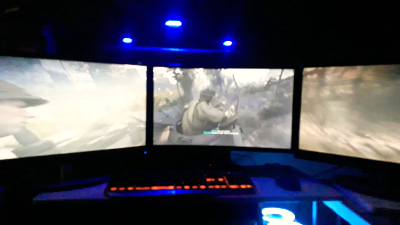 Call Of Duty WWII Gameplay Full HD Triple Monitor AMD Eyefinity - YouTube