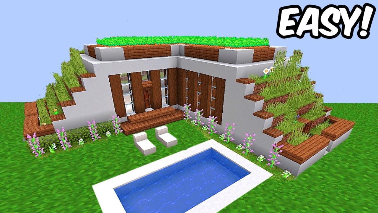 MINECRAFT : BUILD A MODERN HOUSE (EASY!) - YouTube