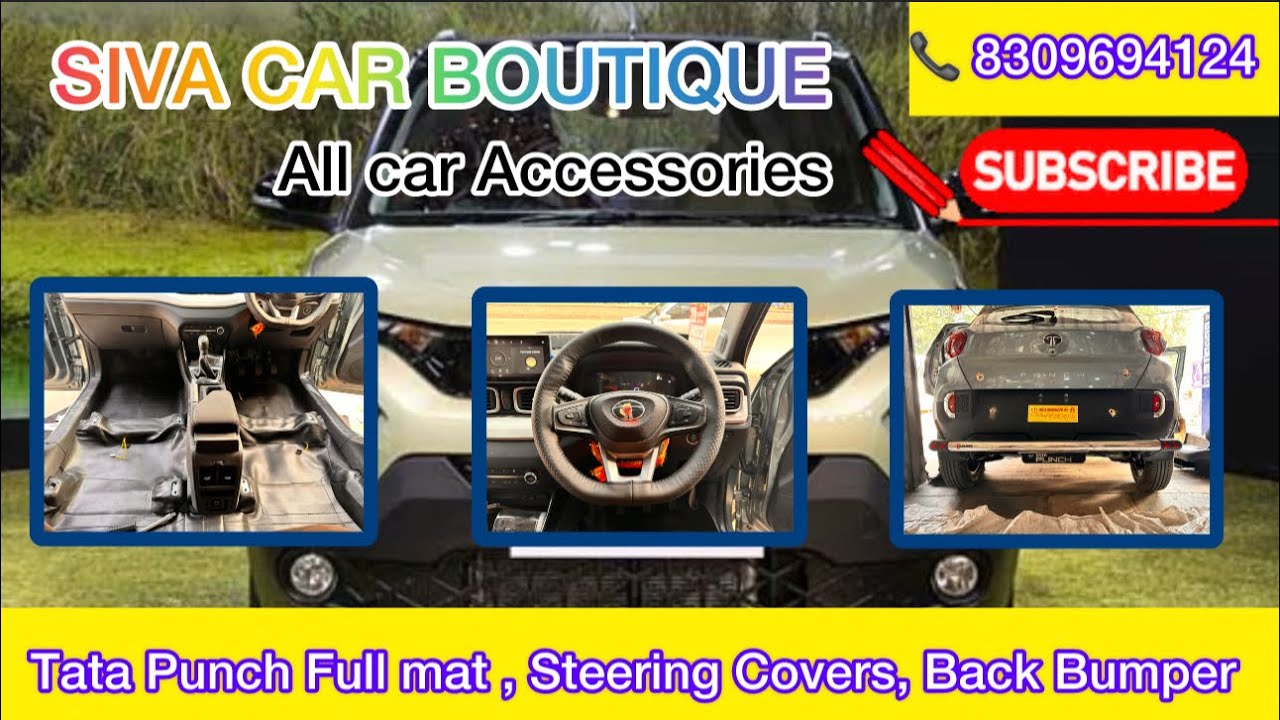 Tata Punch Full mat Steering Covers back bumper 🚗 SIVA CAR BOUTIQUE All ...