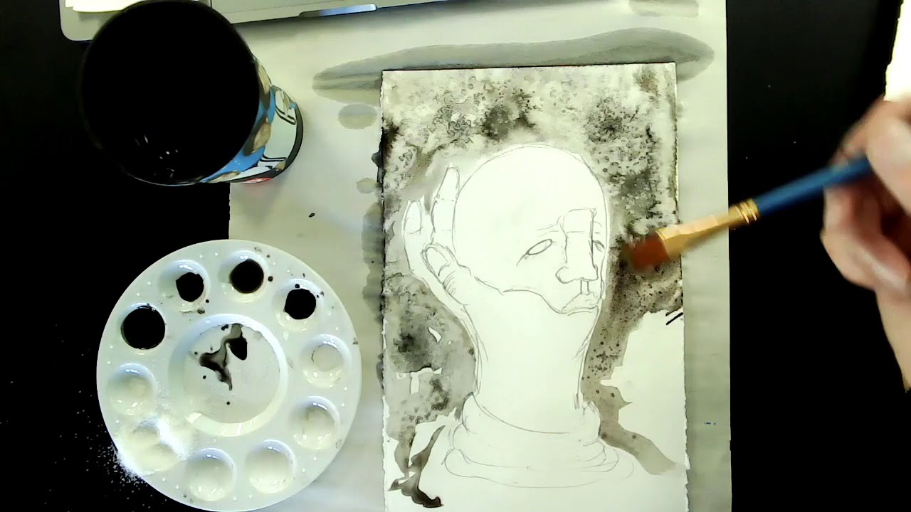 Ink Wash techniques - YouTube