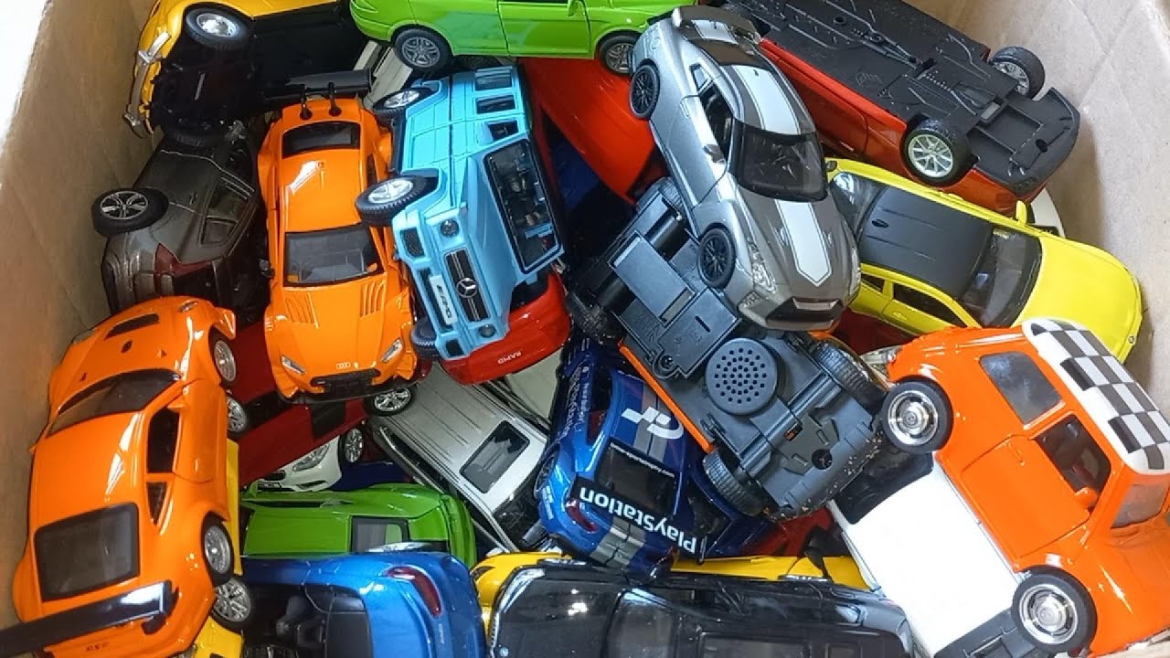Large box with small color metal cars | Cast showcase - YouTube