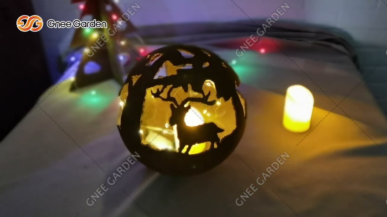 Garden Ornament Weathering Steel Fireball Metal Decoration Fireball ...