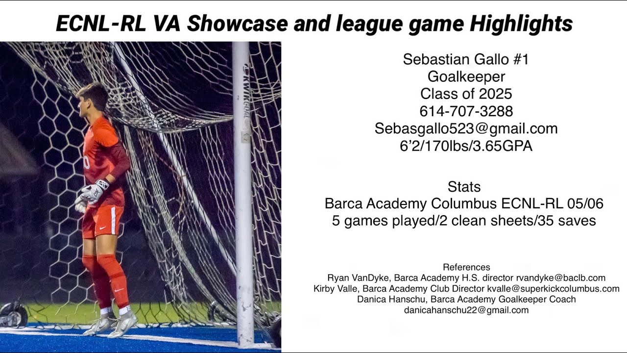 ECNL-RL VA Showcase and League game Highlights- Sebastian Gallo - YouTube