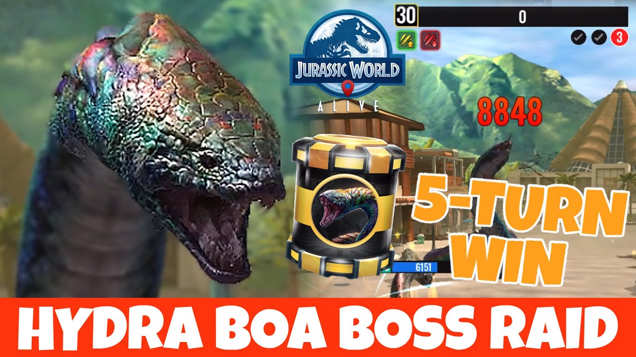 Quickest Hydra Boa Boss Raid Strategy (Jurassic World Alive 2.10) - YouTube