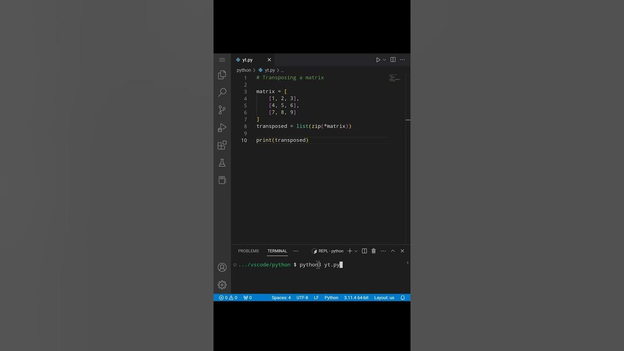 Learn To Transpose Matrix In Python YouTube learn-to-transpose-matrix-in-python-youtube