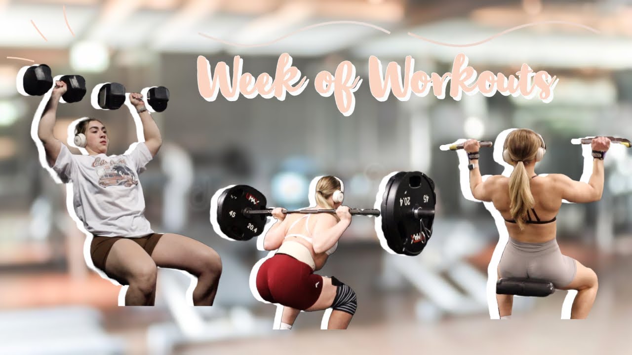 WEEK OF WORKOUTS// full workout split AND dynamic warmups - YouTube