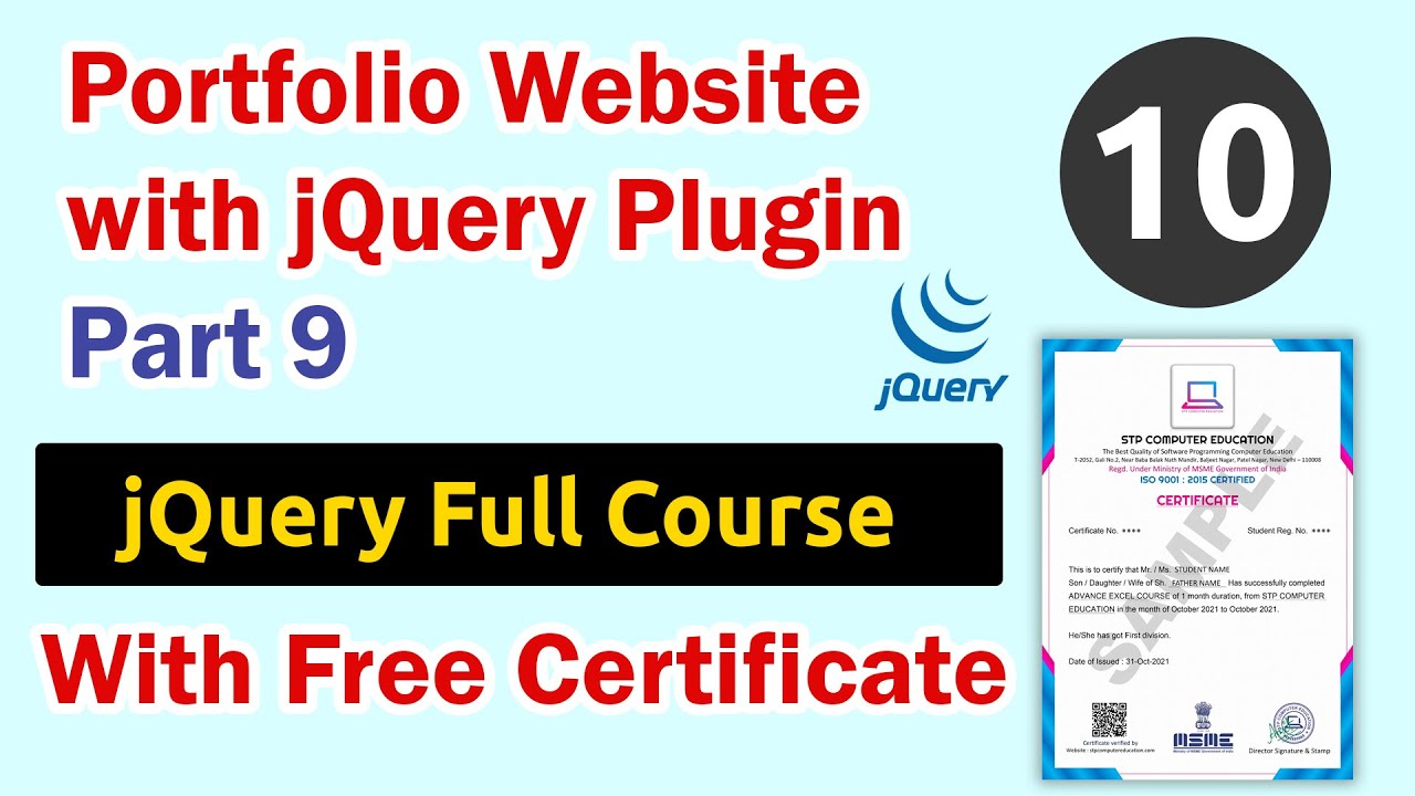 Portfolio Website with jQuery Plugin Part 9 - YouTube