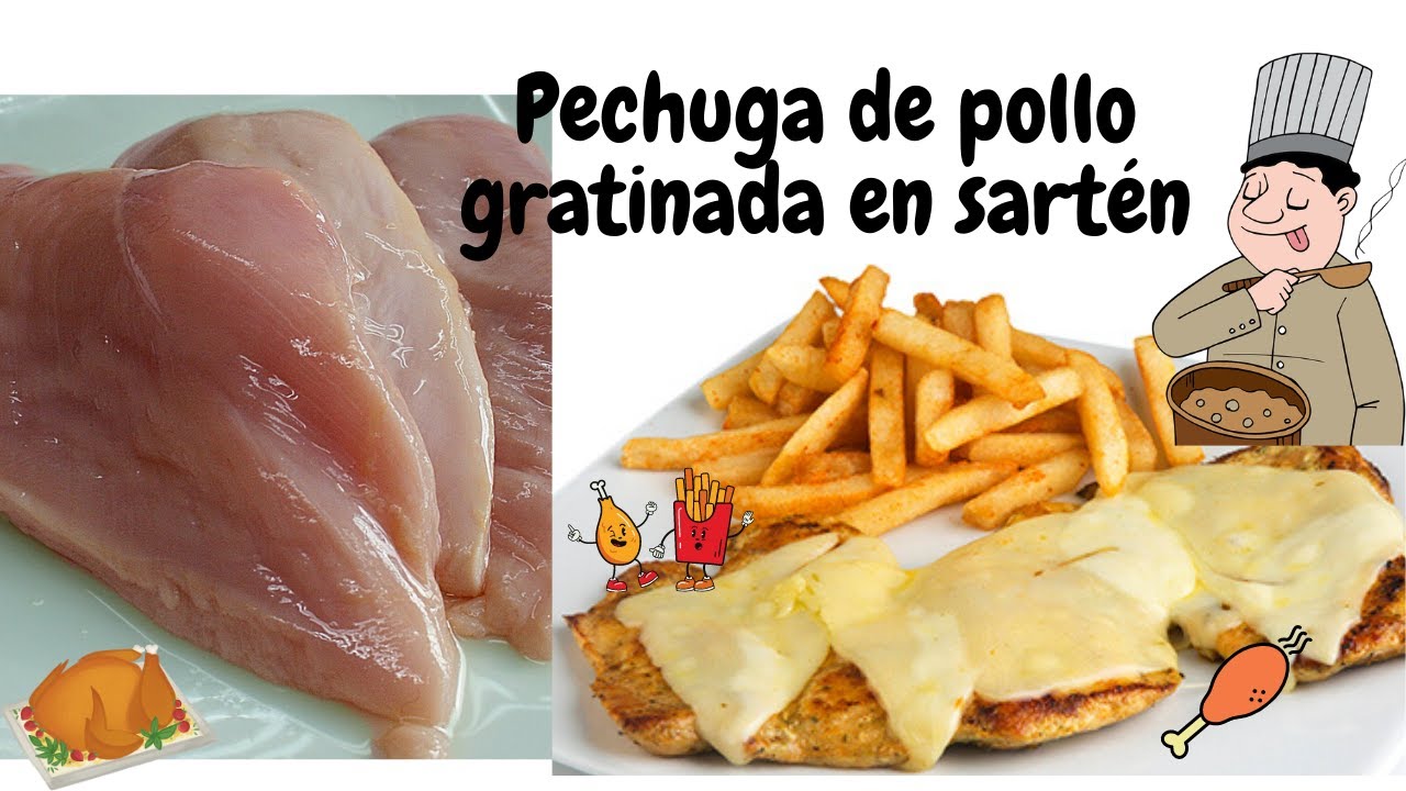 Pechuga de pollo gratinada en 10 minutos sin horno 😋 Receta de cocina ...