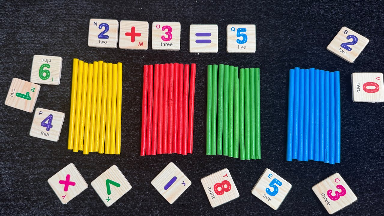 Learn Addition with wooden numbers & counting Sticks | Learn to count ...