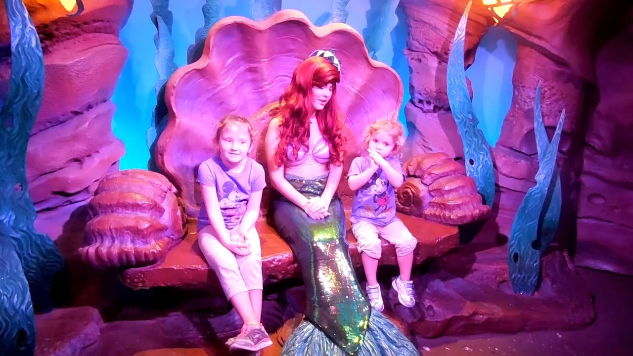 Little Girls Kids Meet Ariel The Little Mermaid at Magic Kingdom Walt ...