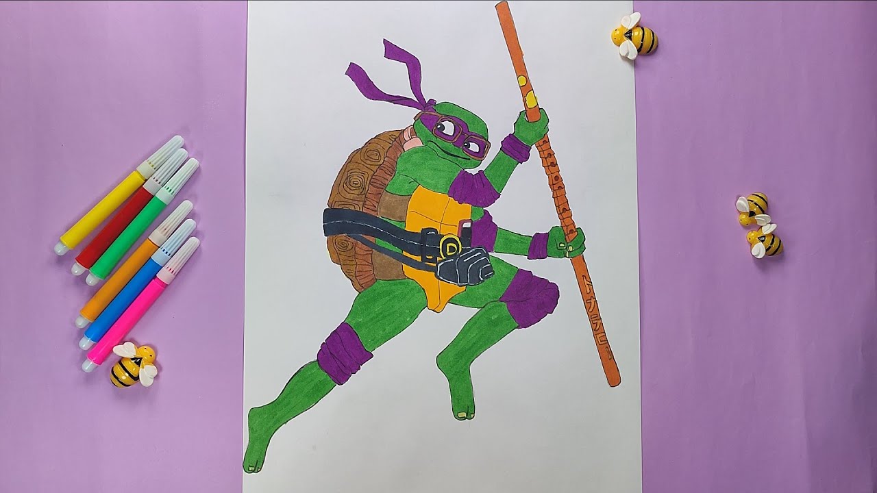 Drawing and Coloring Donatello The Smartest Teenage Mutant Ninja ...