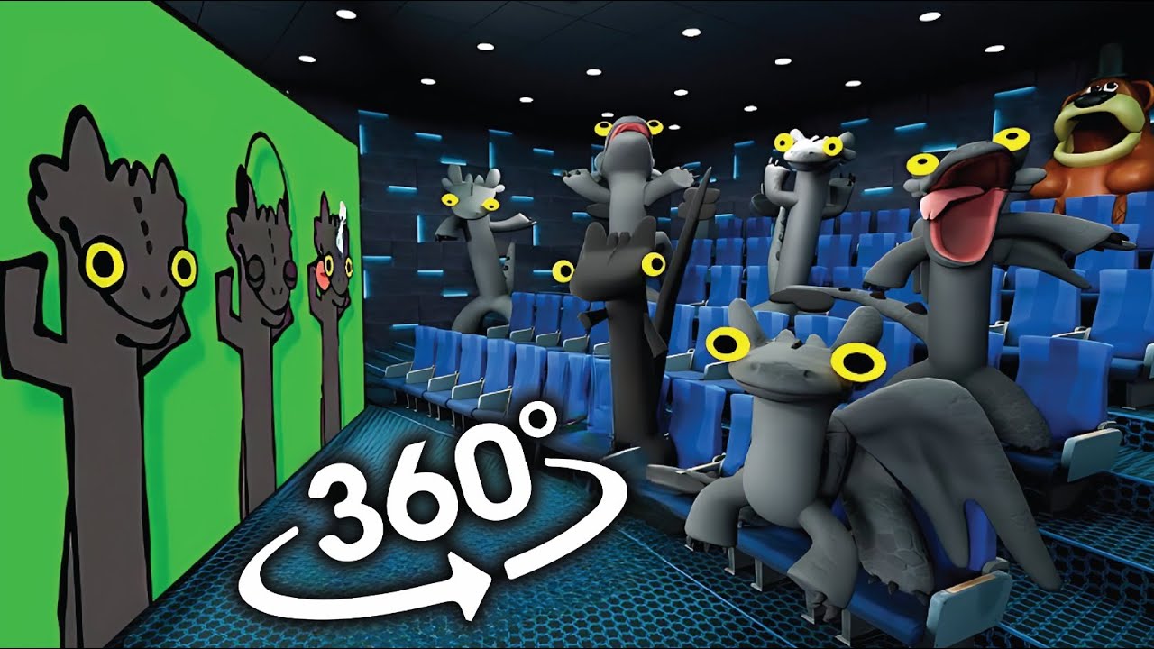 Toothless Dragon 360° - CINEMA HALL | Toothless react to Dancing meme ...