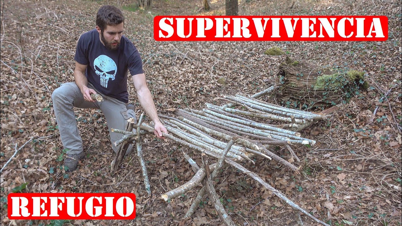 Como Hacer Un Refugio De Supervivencia Básico - Cama Elevada - YouTube