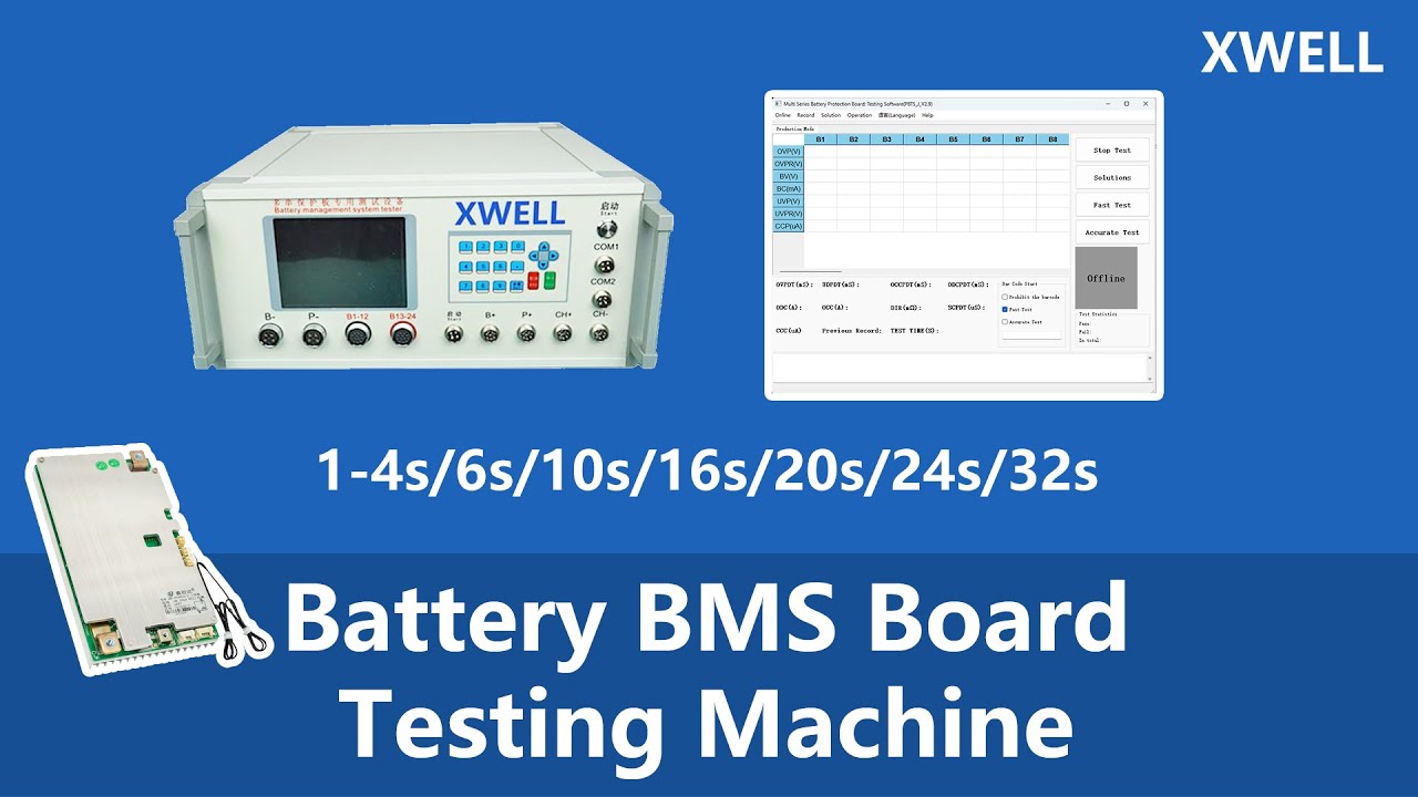 1-32s serials battery BMS board testing machine - YouTube