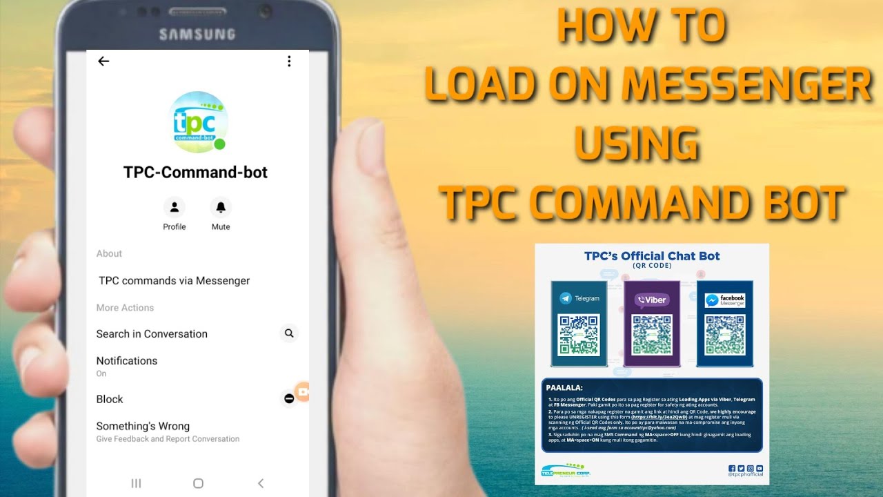 How to load using MESSENGER APP - TPC Command bot |Lovelyn Enrique ...