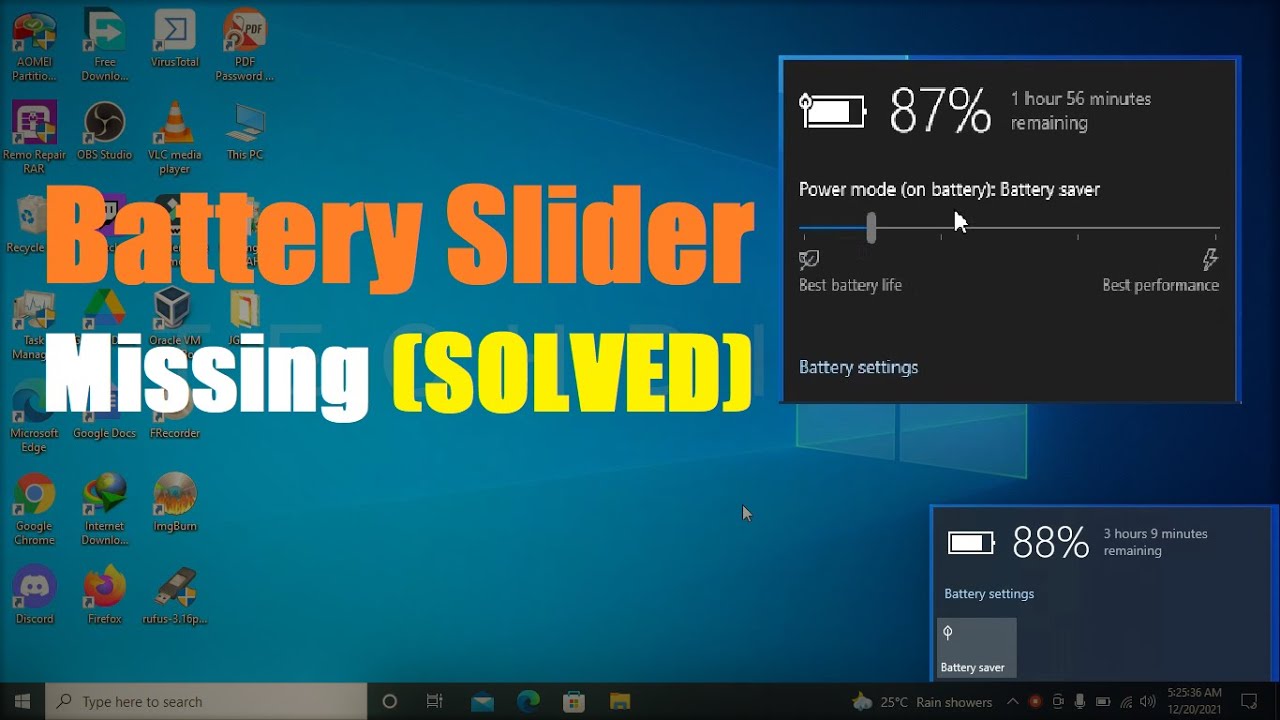 FIXED - Battery Slider Missing di Windows 10 - YouTube