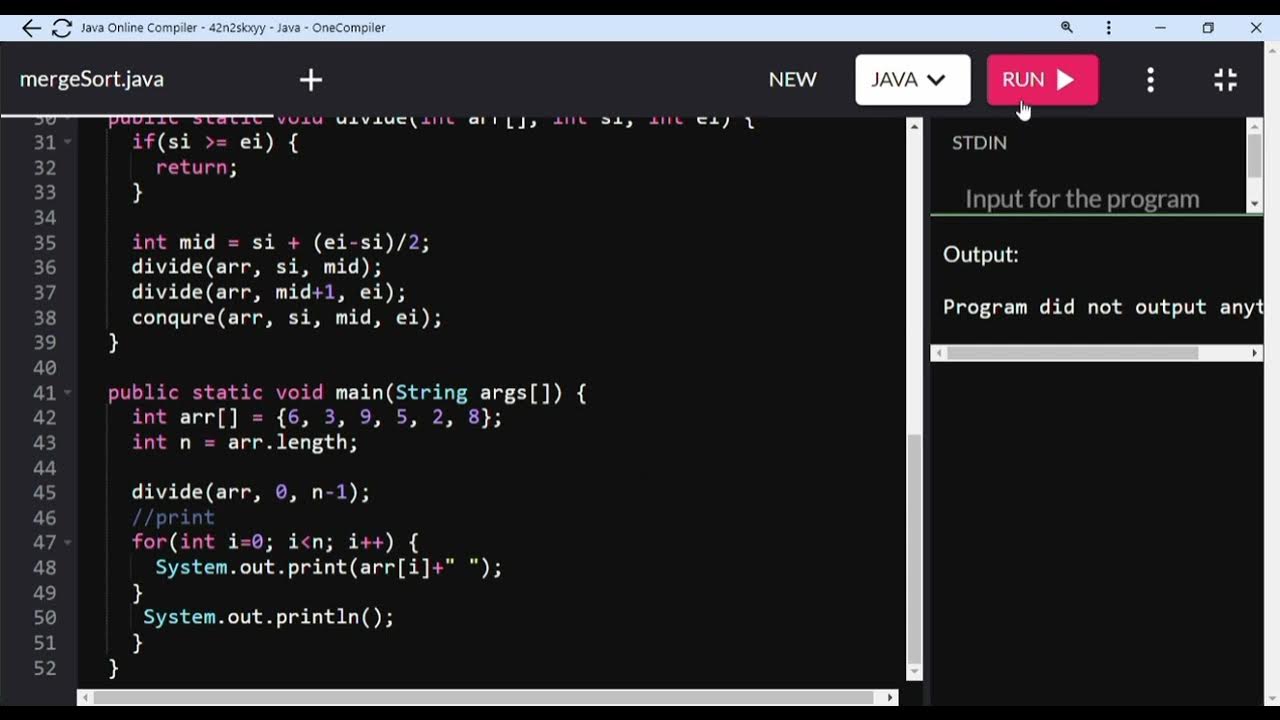 merge sorting for beginners #java #coding #sorting #engineering # ...