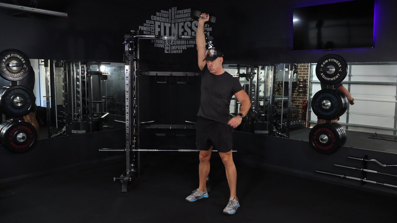 Dumbbell Single Arm Thruster - YouTube