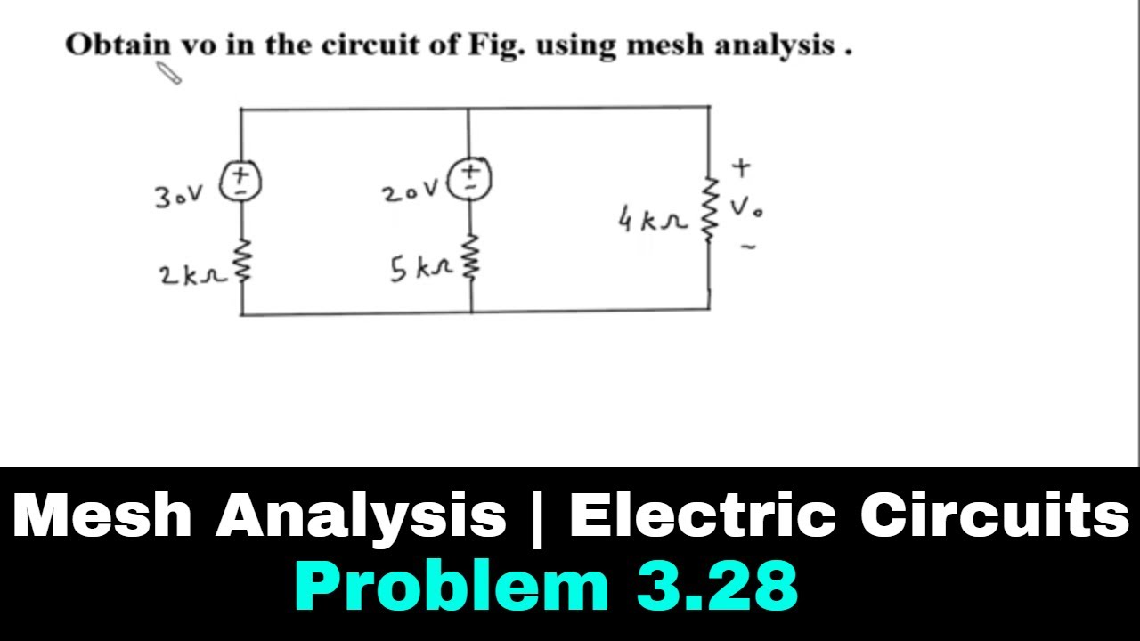 Mesh Analysis | Electric Circuits | Problem 3.28 | Electrical ...