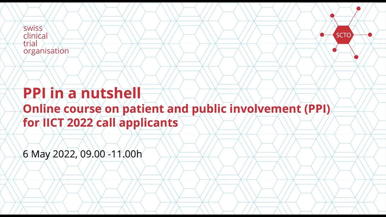 PPI in a Nutshell: Online course on patient and public involvement (PPI ...