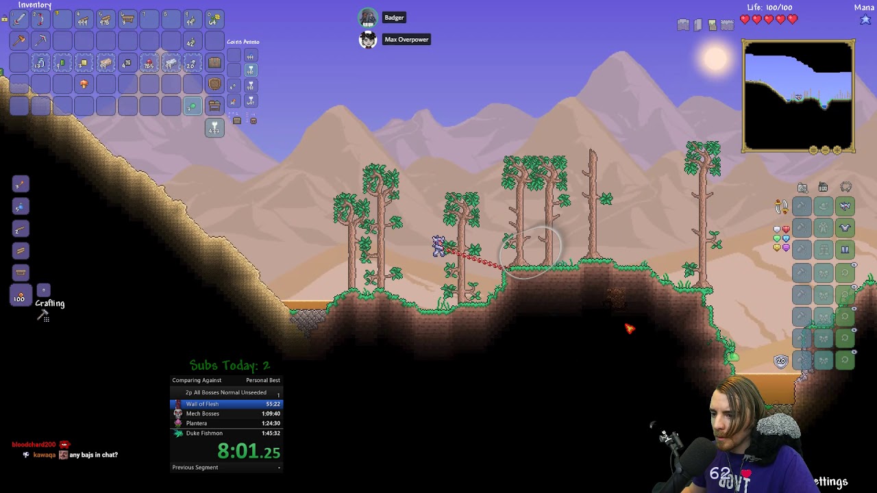 Terraria Speedrun All Bosses Normal Unseeded 2p 1:29:43 (WR) - YouTube