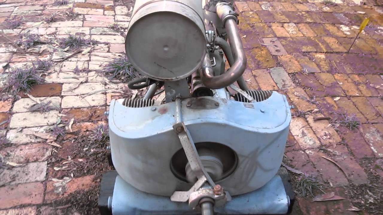 Petter PU8 flat twin stationary engine - YouTube