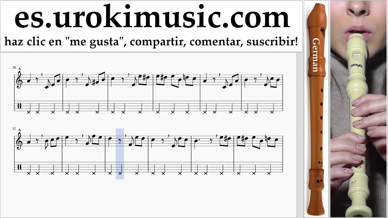 Tutorial de flauta dulce G. Beethoven - Für Elise Clases Notas Parte#2 um-b927 - YouTube