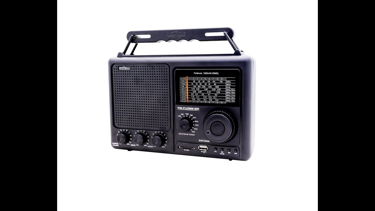Rádio Portátil Motobras 8 Faixas RM-PUSM-81/BR AM/FM USB e SD Card ...