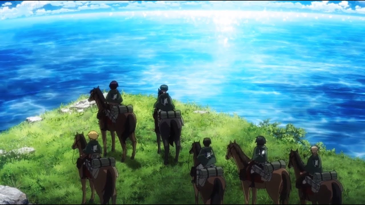 The Ocean Scene with Barricades (MOVIEver) || Attack on Titan Season 3 ...