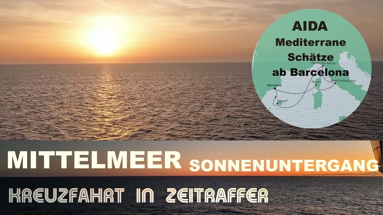 Mittelmeer - Mallorca nach Italien - Sonnenuntergang - Offenes Meer ...