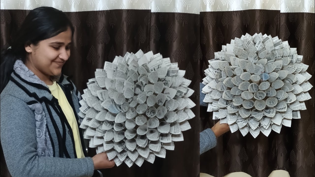 Newspaper flower | how to make a paper flower | newspaper craft | paper ...